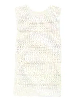 LAUREN MANOOGIAN Sleeveless Basket-weave Top - Neutrals
