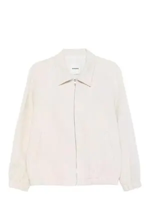 Sandro Zip-up Wing Collar Jacket - Neutrals
