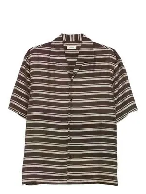 Sandro Striped Short-sleeve Shirt - Brown