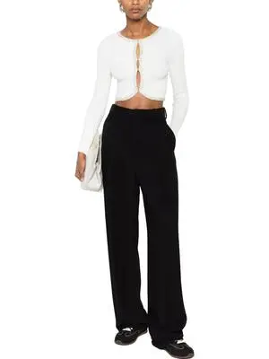 Sandro Rhinestone And Faux-pearl Embellished Cardigan - White