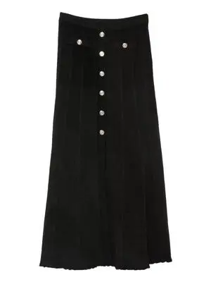Sandro Button-embellished Flared Skirt - Black