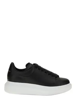 Alexander McQueen Leather Platform Sneakers - Black