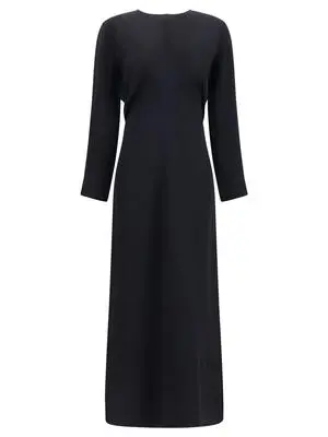TOTEME Long Sleeve Round Neck Dress - Black