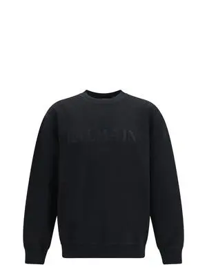 Balmain Vintage Embroidered Logo Sweatshirt - Black