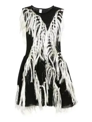 CFCL Sleeveless Top With Fringe Trim - Black