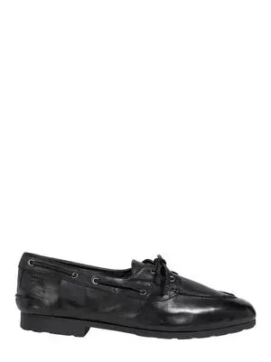 Bally Paquy Leather Boat Shoes - Black