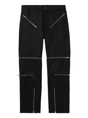 Rick Owens Bonotto Headon Convertible Zip-embellished Cotton-blend Canvas Pants - Black