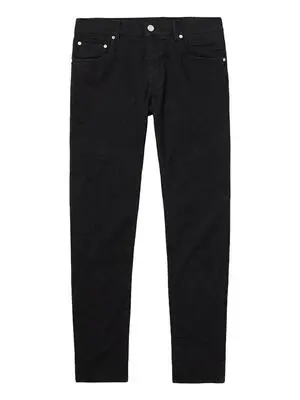 Etro Slim Fit Paisley Jacquard Cotton-blend Pants - Black