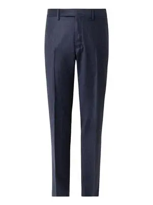 Mr P. Wool Flannel Pinstriped Suit Pants - Navy