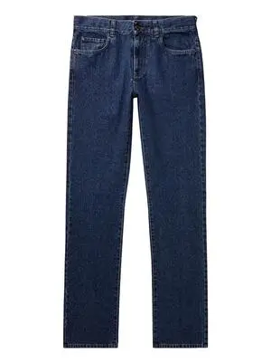 Canali Slim-fit Straight-leg Denim Jeans - Mid Denim