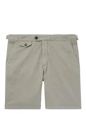 Mr P. Straight-leg Cotton-blend Twill Bermuda Shorts - Gray