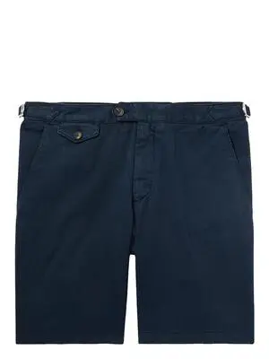 Mr P. Straight-leg Cotton-blend Twill Bermuda Shorts - Navy