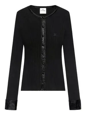 COURREGES Ribbed-knit Cardigan - Black