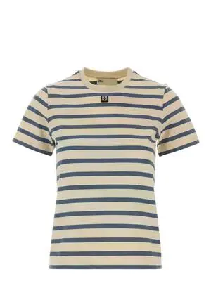 Tory Burch Striped Cotton T-shirt - Neutrals