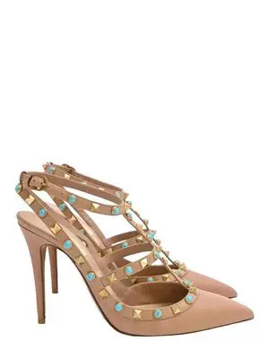 Valentino Garavani Rockstud Ankle Strap Pumps - Neutrals