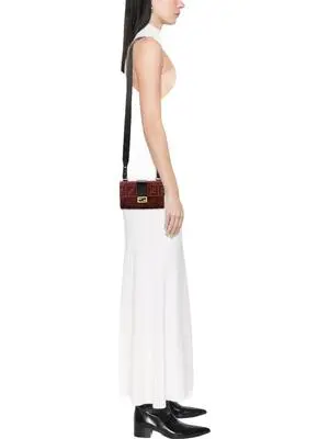 Fendi Zucca Canvas Convertible Baguette Pouch - Red