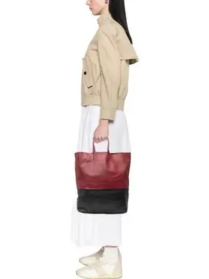 Celine 2012 Bicolor Lambskin Vertical Cabas Tote Bag - Red