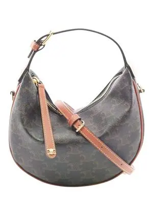 Celine Triomphe Coated Canvas Satchel - Brown