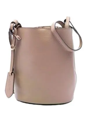 Burberry Leather Lorne Bucket Bag - Brown