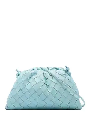 Bottega Veneta Nappa Intrecciato Mini Pouch Crossbody Bag - Blue