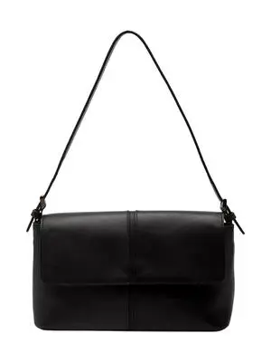 Burberry Leather Flap Shoulder Bag - Black