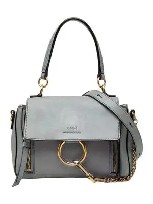 Chloé Mini Leather Faye Satchel - Blue