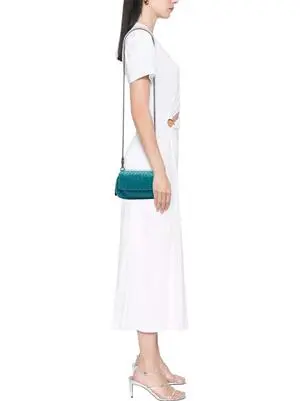 Bottega Veneta Bottega Veneta Mini Nappa Intrecciato Expandable Chain Crossbody Bag Blue