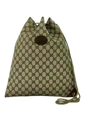 Gucci Gg Supreme Canvas Drawstring Backpack - Neutrals