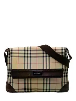 Burberry House Check Canvas Flap Crossbody Bag - Neutrals