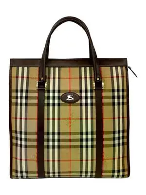 Burberry Haymarket Check Canvas Tote Bag - Neutrals