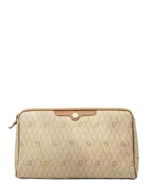 Dior Honeycomb Coated Canvas Clutch Bag - Neutrals