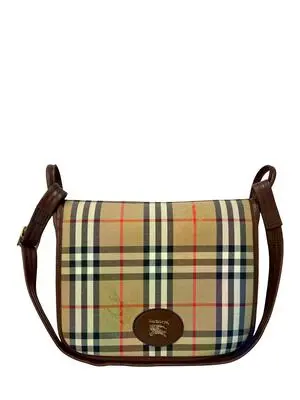 Burberry Haymarket Check Canvas Crossbody Bag - Neutrals