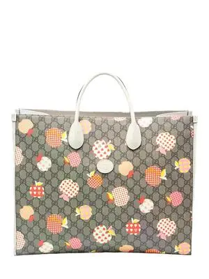 Gucci Gg Supreme Les Pommes Tote Satchel - Neutrals