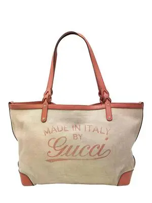 Gucci Canvas Craft Tote Bag - Neutrals