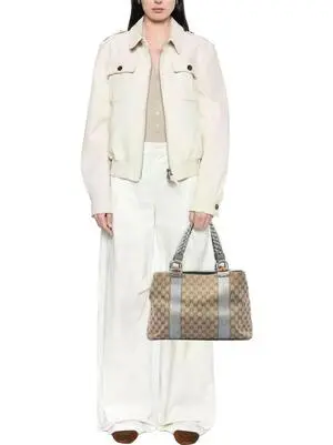 Gucci Gucci GG Canvas Bamboo Libeccio Tote Bag Neutrals