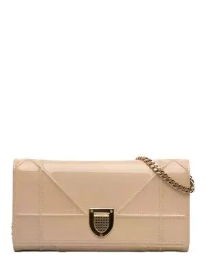 Dior Patent Diorama Wallet On Chain Crossbody Bag - Neutrals