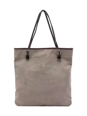 Prada Canapa Logo Tote Bag - Brown