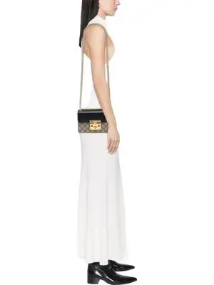 Gucci Small Gg Supreme Padlock Crossbody Bag - Neutrals