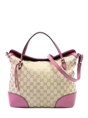 Gucci Gg Canvas Bree Fold Over Tote Satchel - Neutrals