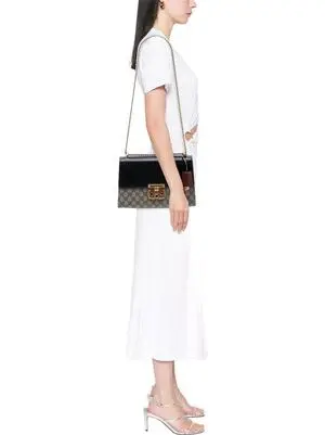 Gucci Gg Supreme Padlock Shoulder Bag - Neutrals