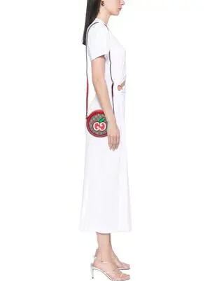 Gucci Gg Supreme Apple Round Crossbody Bag - Neutrals