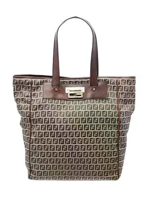 Fendi Zucchino Canvas Tote Bag - Neutrals