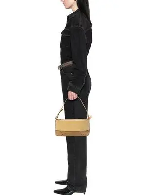 Burberry Calfskin And Suede Stitch Shoulder Bag - Neutrals
