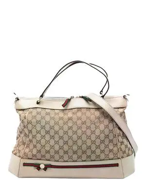 Gucci Gg Canvas Web Mayfair Satchel - Neutrals