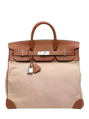 HERMÈS Hermès 2021 Toile Criss Viking And Evercolor HAC Birkin 40 Handbag