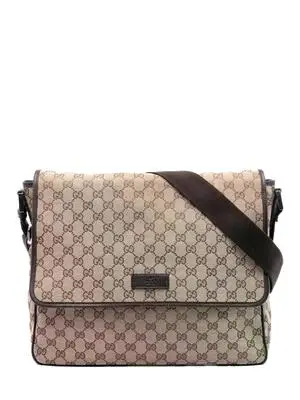 Gucci Gg Canvas Flap Messenger Bag - Neutrals