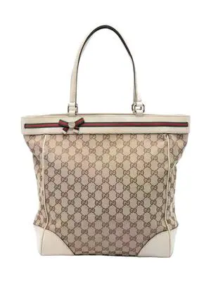 Gucci Gg Canvas Web Mayfair Tote Bag - Neutrals