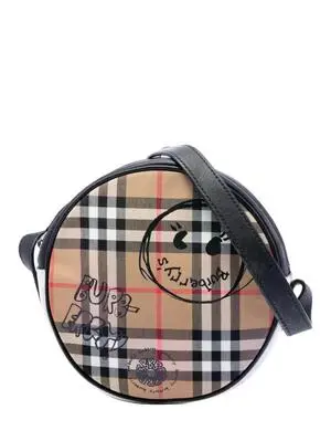 Burberry Burberry Cartoon House Check Round Crossbody Bag Neutrals