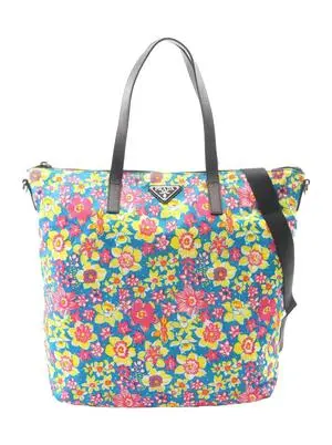 Prada Tessuto Stampato Floral Tote Satchel - Multicolour