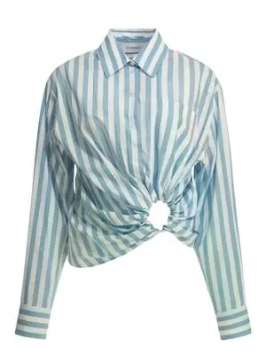 Max Mara Striped Ring Detail Blouse - Blue